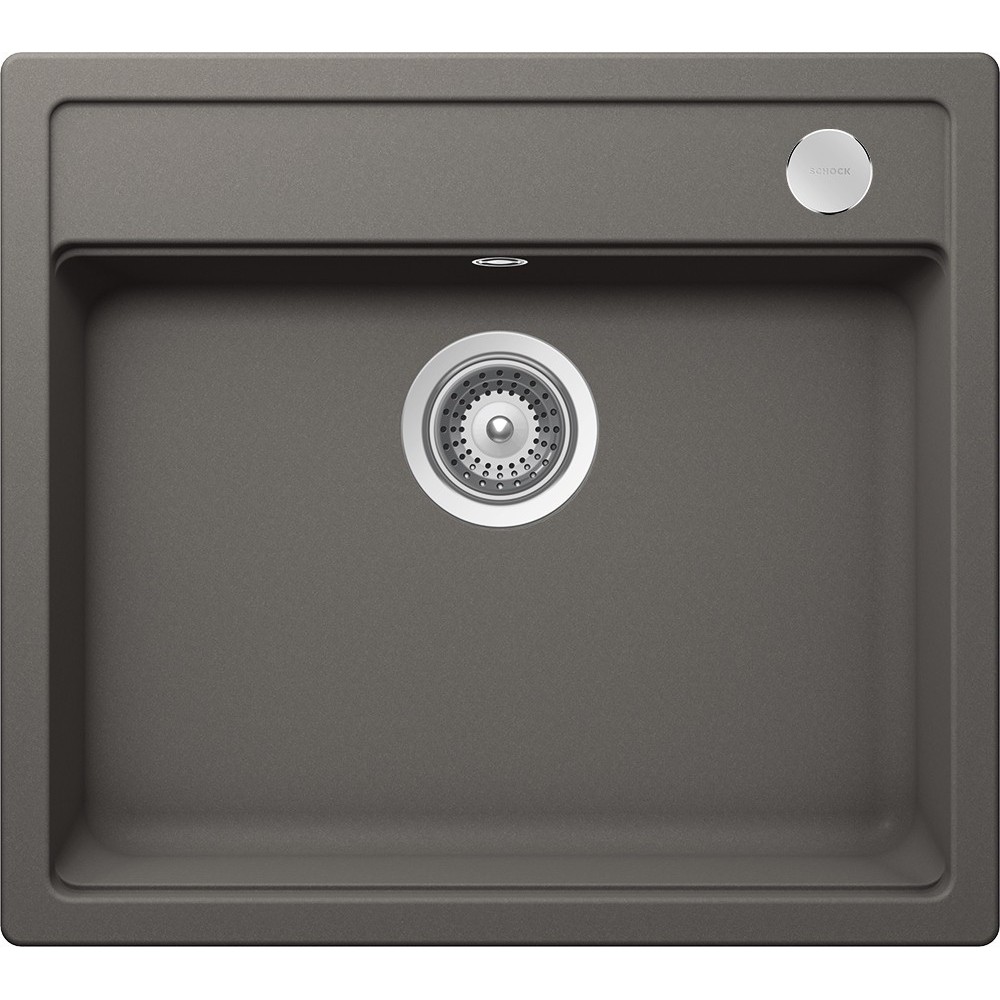 Chiuveta Bucatarie Granit SCHOCK Mono N-100 Silverstone Cristadur 570 x 510 mm cu Sifon Automat
