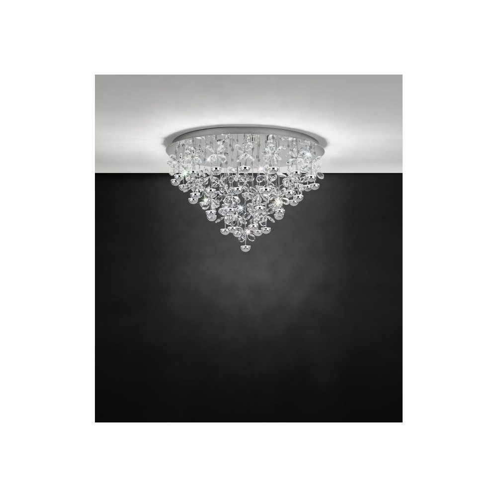 Lustra cristal PIANOPOLI 1 39545 EGLO, LED 40X1.8W 8600lm 3000K, crom