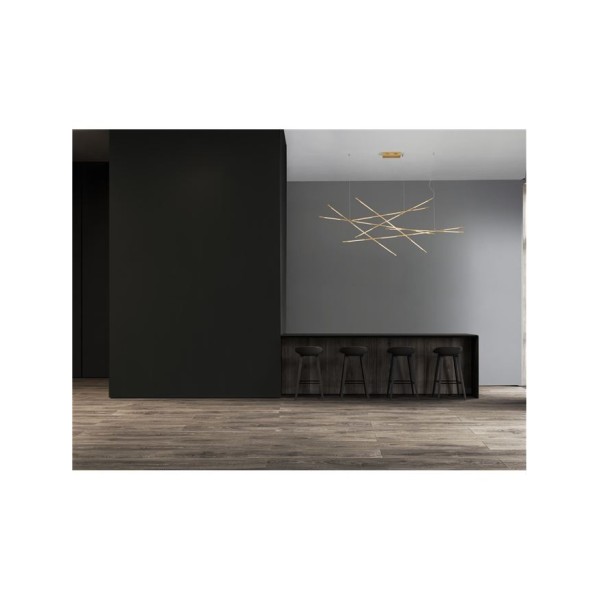 Lustra design RACCIO, LED 92W, 3000K, lampa moderna alama finisaj gold ...
