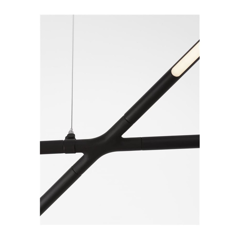 Lustra design RACCIO, LED 30W, 3000K, lampa moderna alama finisaj negru ...