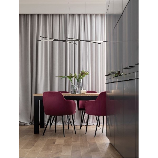 Lustra design RACCIO, LED 30W, 3000K, lampa moderna alama finisaj negru ...