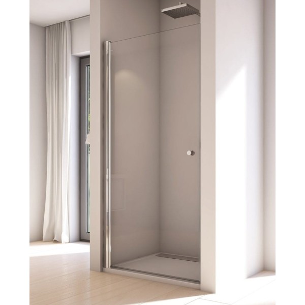 Usa de dus pivotanta 90 cm, SanSwiss Solino SOL1, profil crom, sticla ...