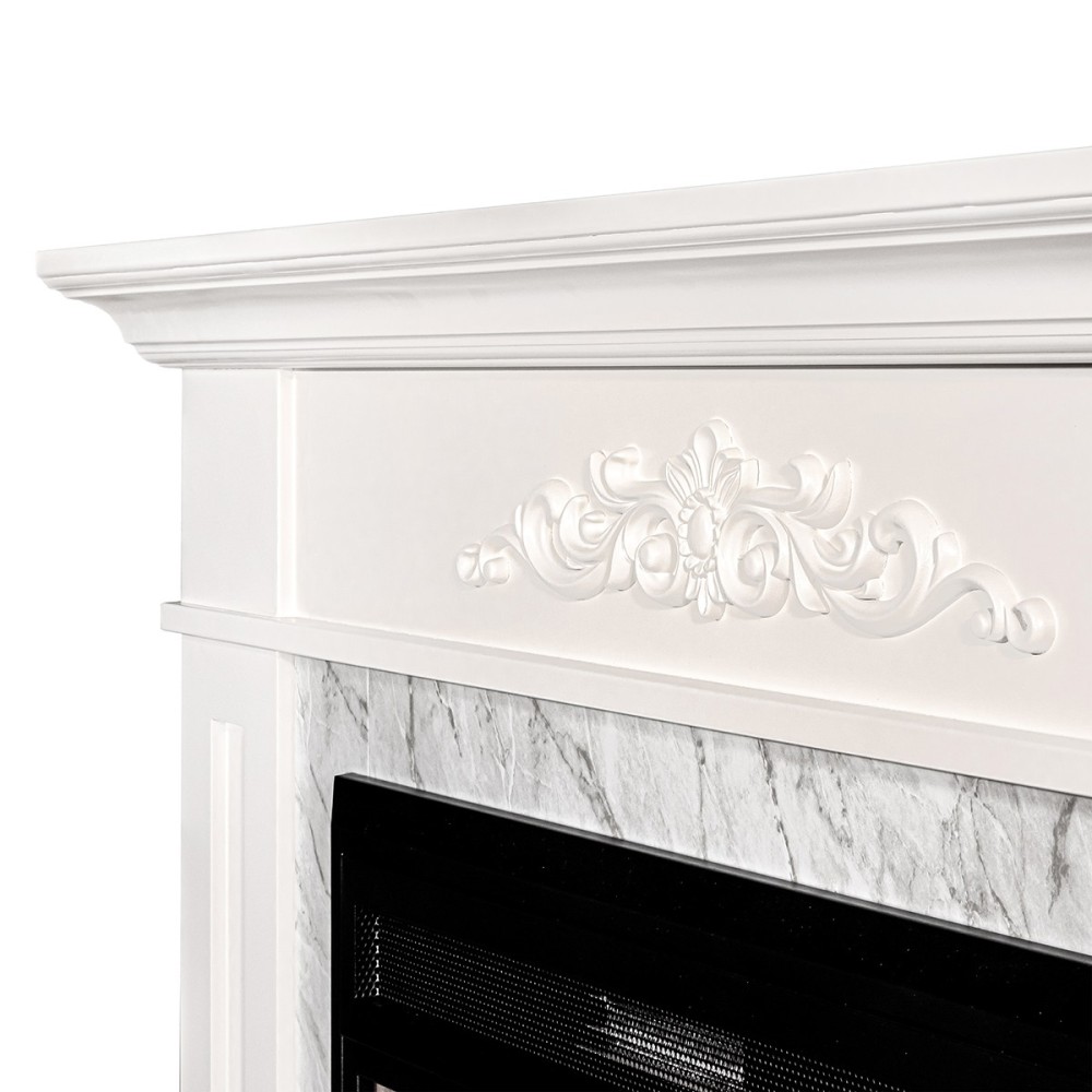 Semineu electric premium CARMEN & LUCA, 1400 x 1130 x 290 mm, alb, marmura