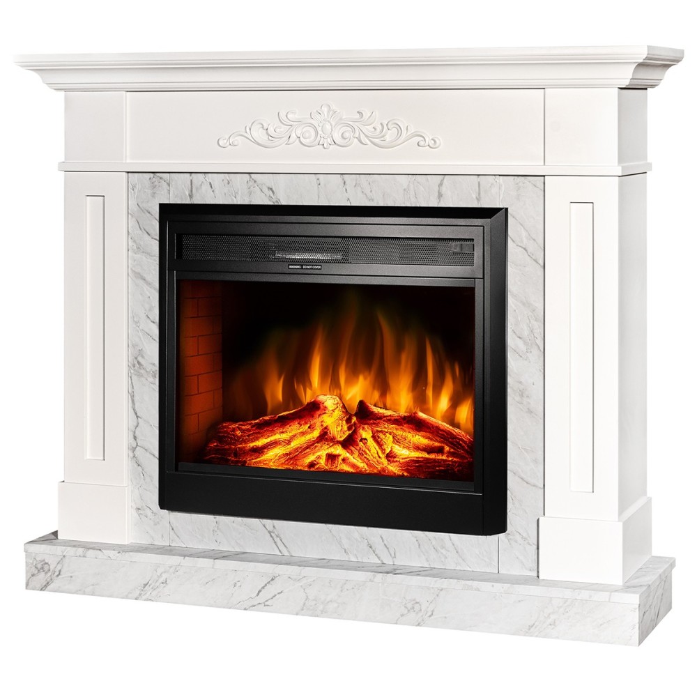 Semineu electric premium CARMEN & LUCA, 1400 x 1130 x 290 mm, alb, marmura