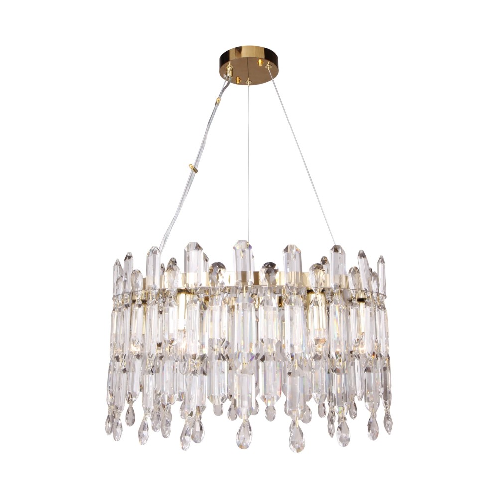 Lustra cu cristale CROWN Zuma Line, gold, D50 cu sticla transparenta