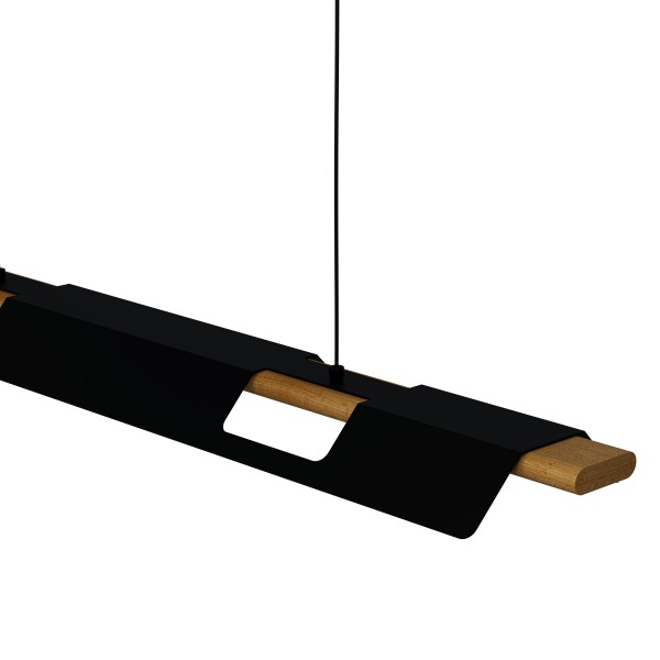 Lustra ERMUA 98836 EGLO, LED 27W, 3850lm, 3000K, Otel, Lemn, Negru ...