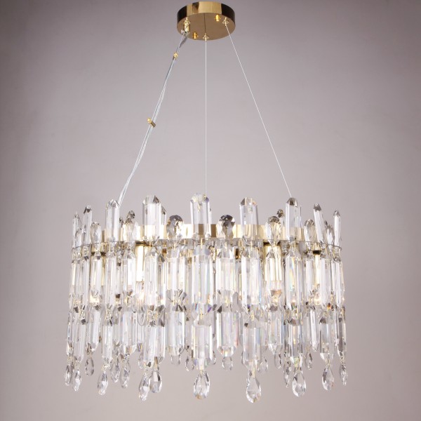 Lustra cu cristale CROWN Zuma Line, gold, D50 cu sticla transparenta